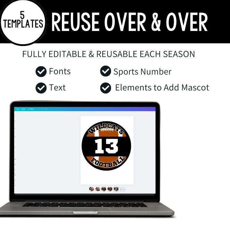Editable Football Locker Printable Cutout Sign Locker Decoration Team ...