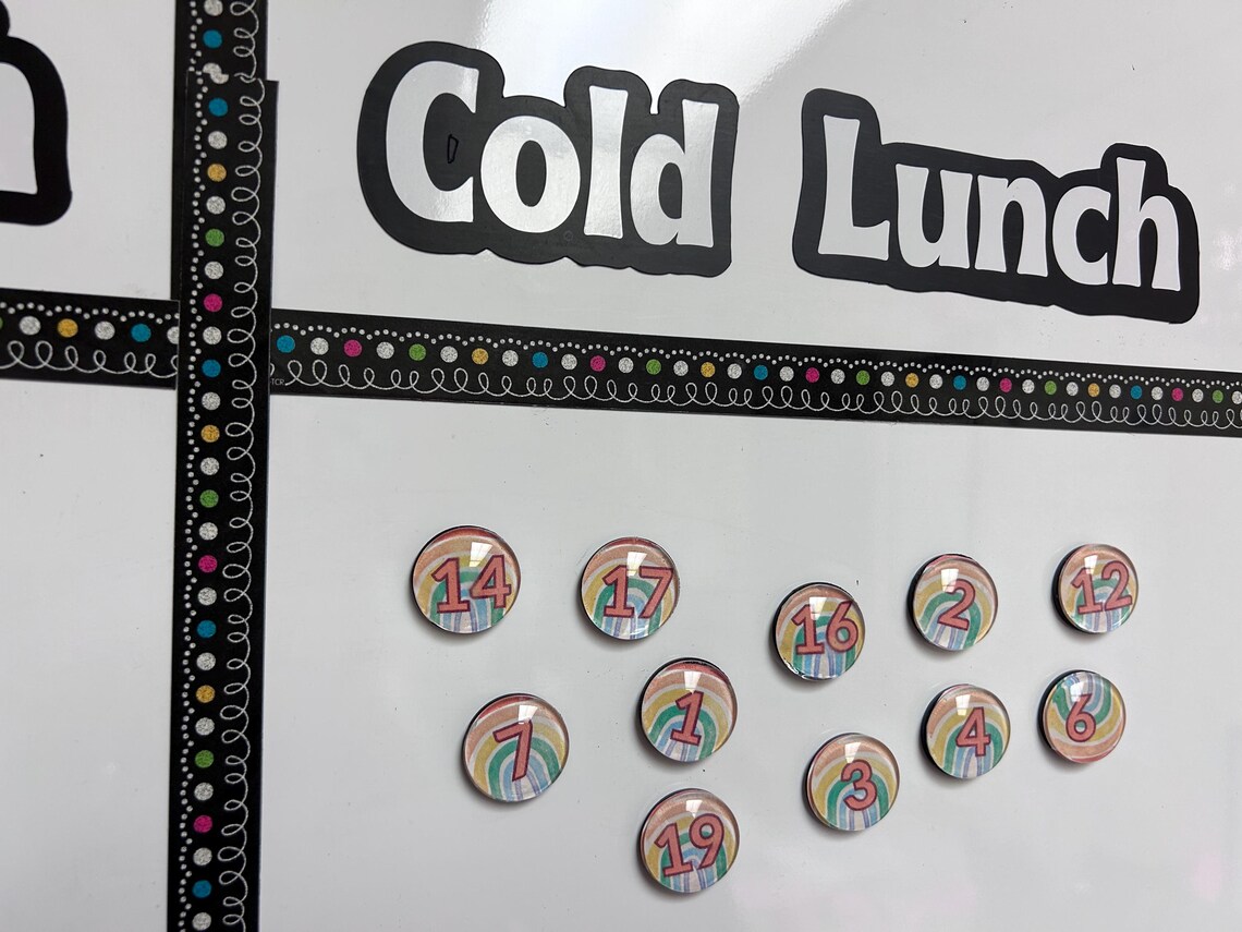Lunch Count Classroom Magnets | Cabochon Magnets Classroom | Teacher ...