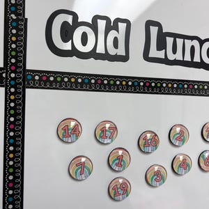Lunch Count Classroom Magnets | Cabochon Magnets Classroom | Teacher ...