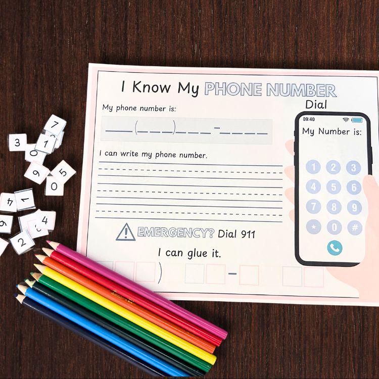 Life Skills for Kids Printable Bundle, Learn to Tell Time, Phone Number ...