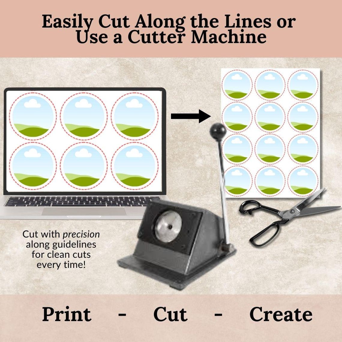 Round Magnet Template 2.25x2.25'', Canva Magnet Template, Custom Magnet ...