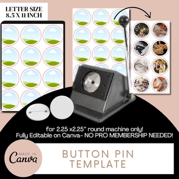 58mm Pin Template - Etsy
