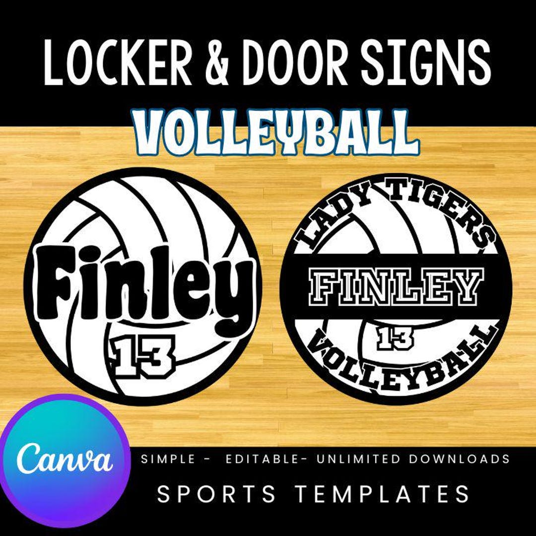 Editable Volleyball Locker Printable Cutout Sign Locker Decoration Team ...