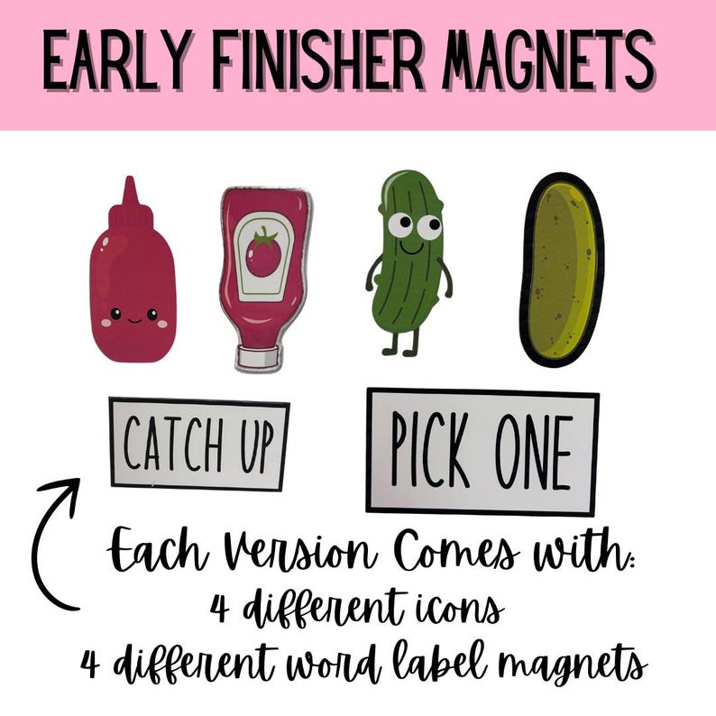 Fast Finisher Whiteboard Magnets | Must Do, Catch Up, May Do, Pick One ...