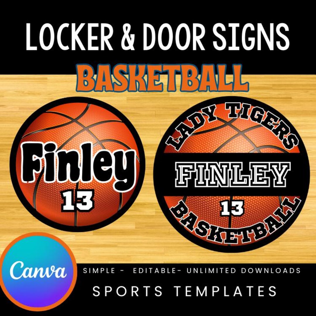 Editable Basketball Locker Printable Cutout Sign Locker Decoration Team ...