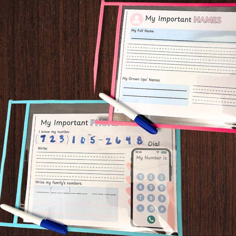 Life Skills for Kids Printable Bundle, Learn to Tell Time, Phone Number ...