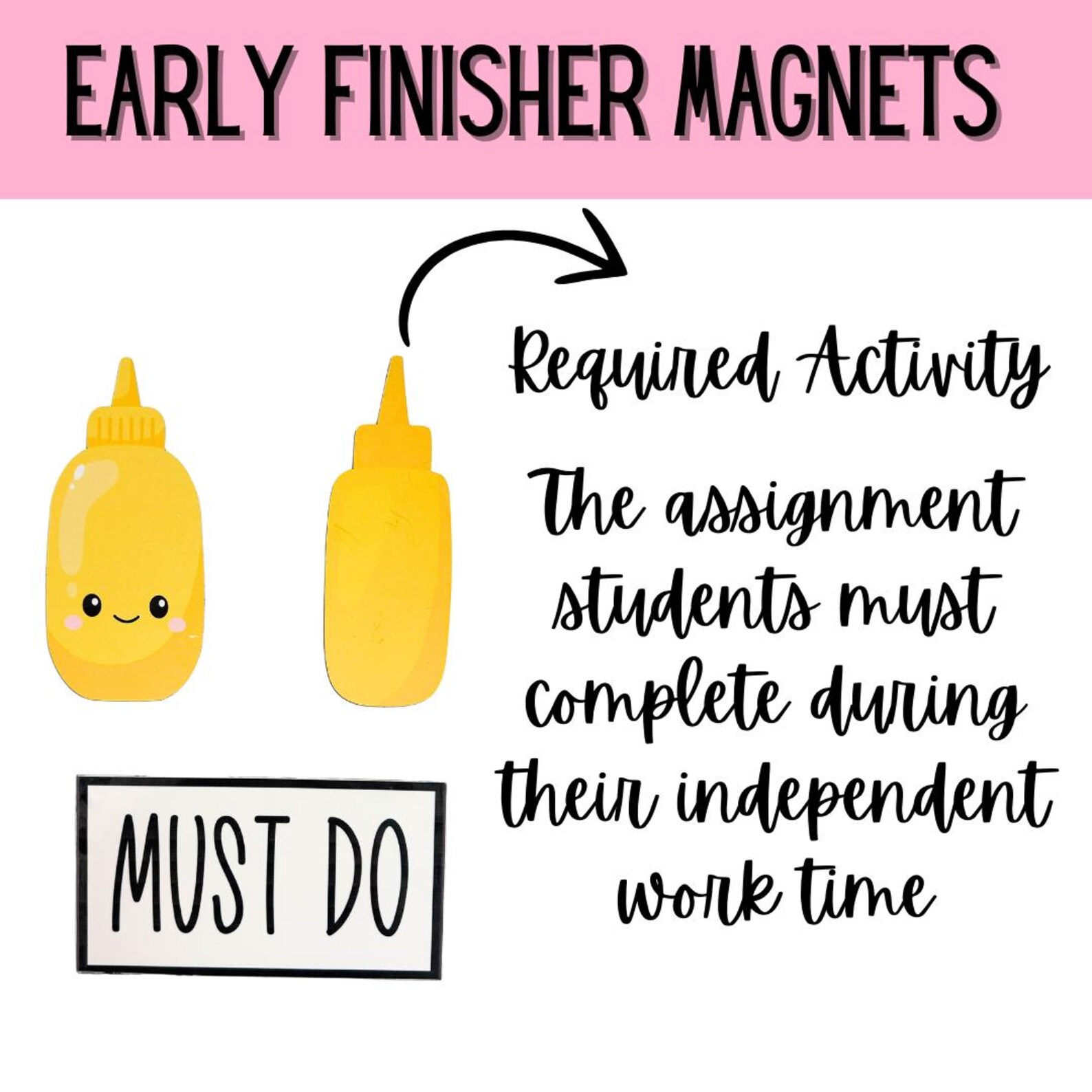 Fast Finisher Whiteboard Magnets | Must Do, Catch Up, May Do, Pick One ...