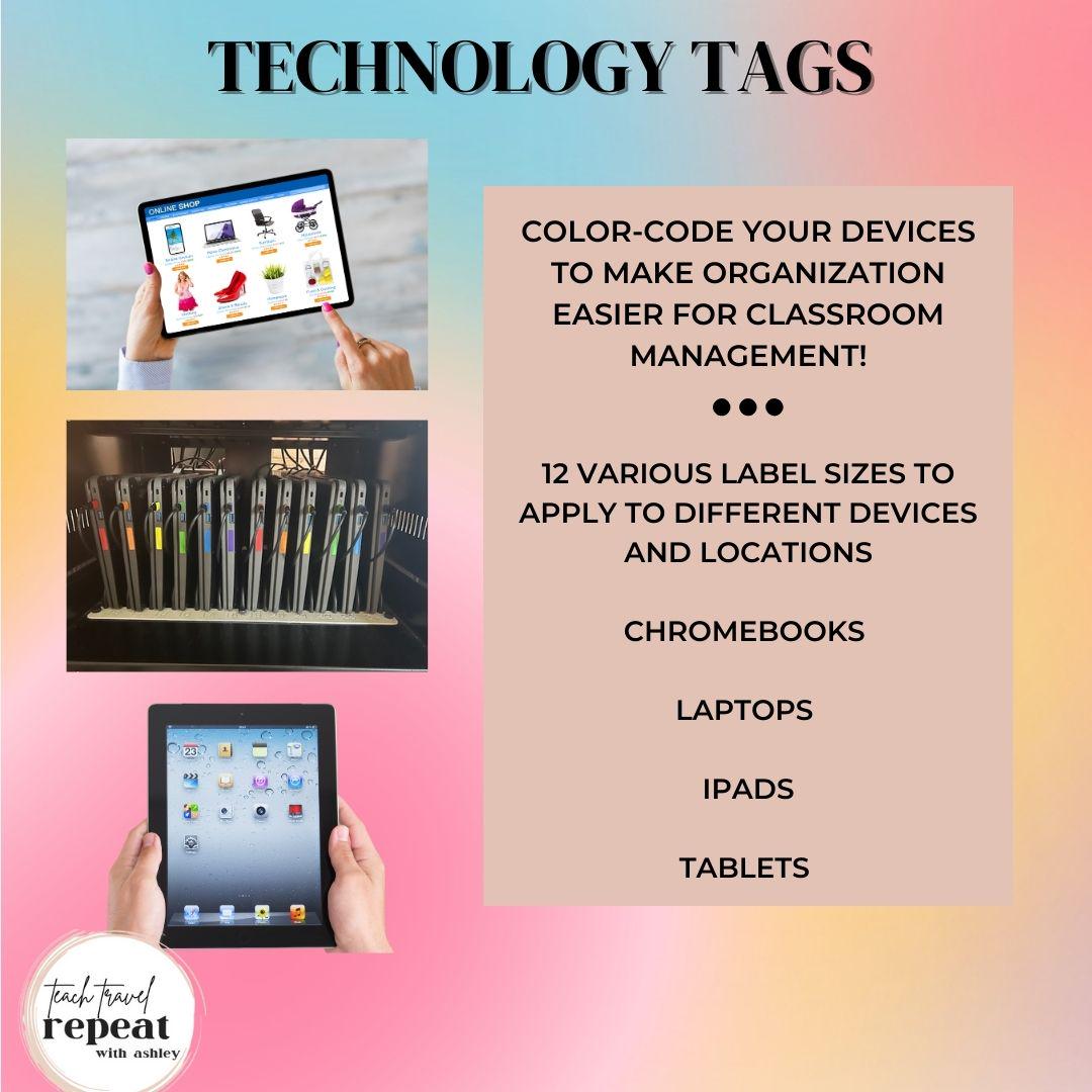 Classroom Label for Cart | Color Coded Labels for Chromebook Cart ...