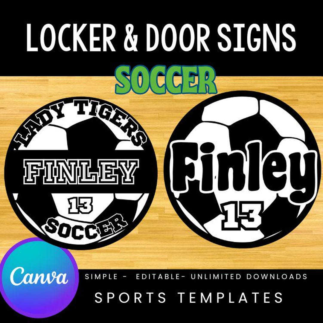 Editable Soccer Locker Printable Cutout Sign Locker Decoration Team ...