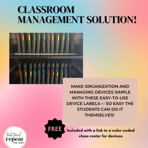 Classroom Label for Cart | Color Coded Labels for Chromebook Cart ...