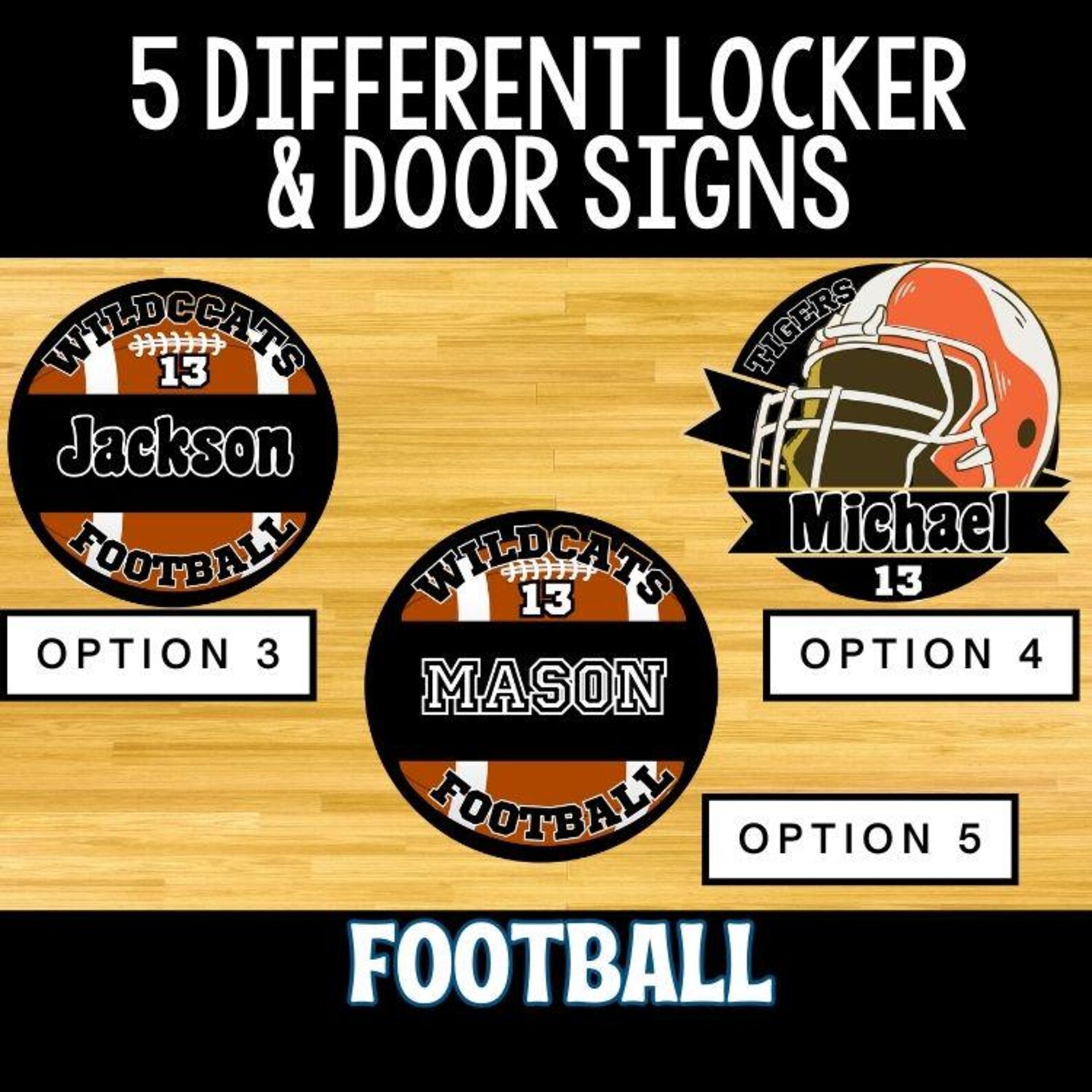 Editable Football Locker Printable Cutout Sign Locker Decoration Team ...