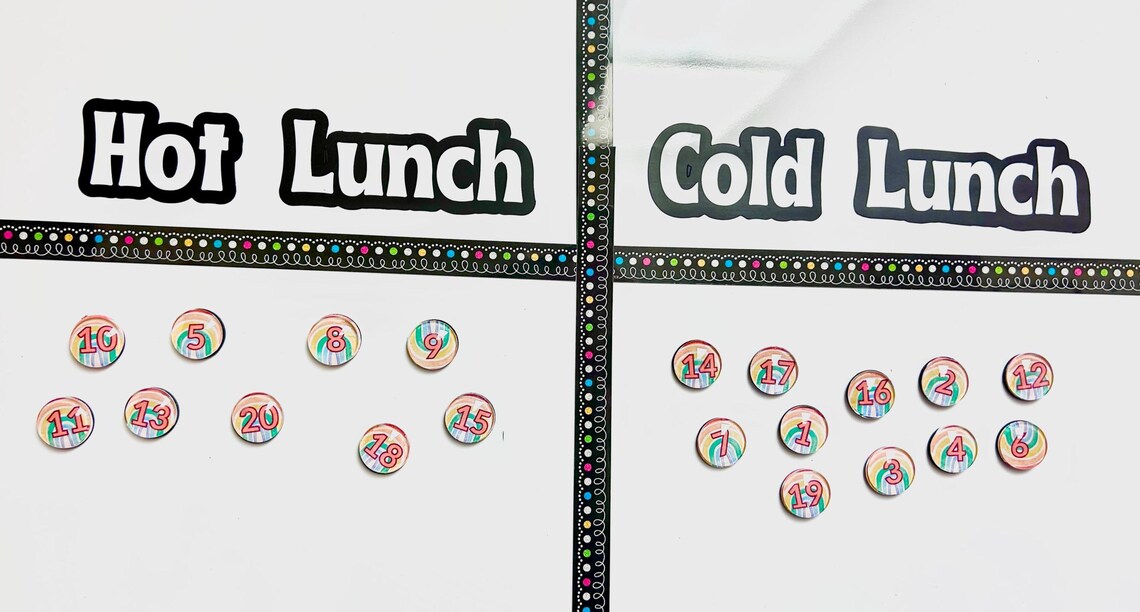 Lunch Count Classroom Magnets | Cabochon Magnets Classroom | Teacher ...