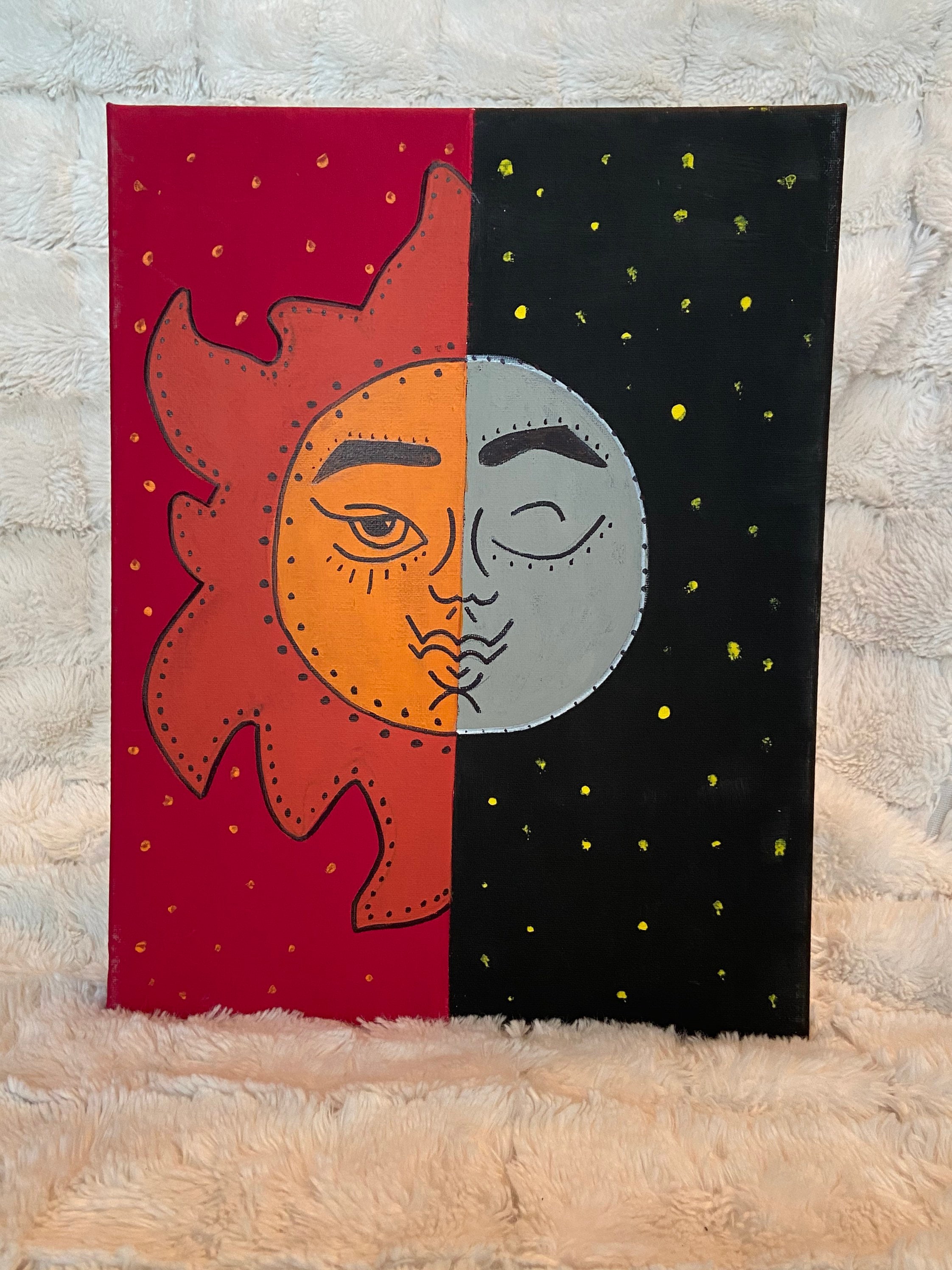 Sun and Moon Acrylic Painting - Etsy