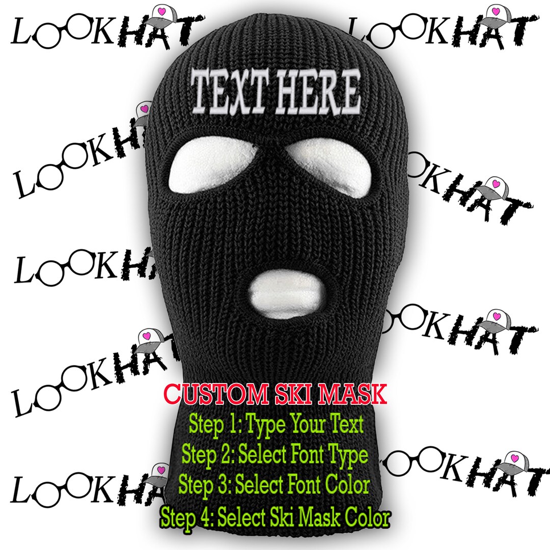 Custom Ski Mask Ski Masks Custom Text Custom Design - Etsy