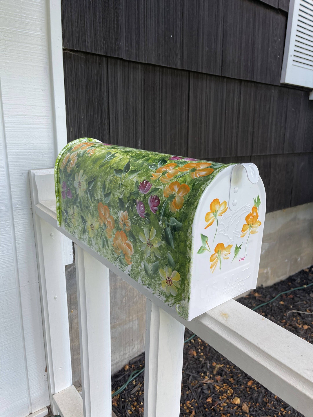 Hand Painted Assorted Flowers With Greenery Mailbox, Standard OR Large ...