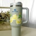 Painted Stanley 40oz Gray Tumbler, Floral Design Painted Stanley Mug ...