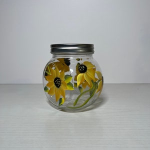 Small Painted Floral Multipurpose Jar With Lid for Candy, Spices ...