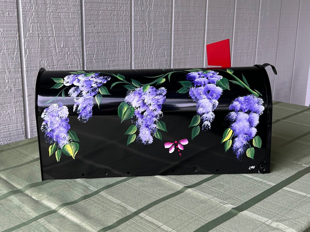 Hand Painted Purple Wisteria Mailbox With Green Vines (VERSION 2 ...