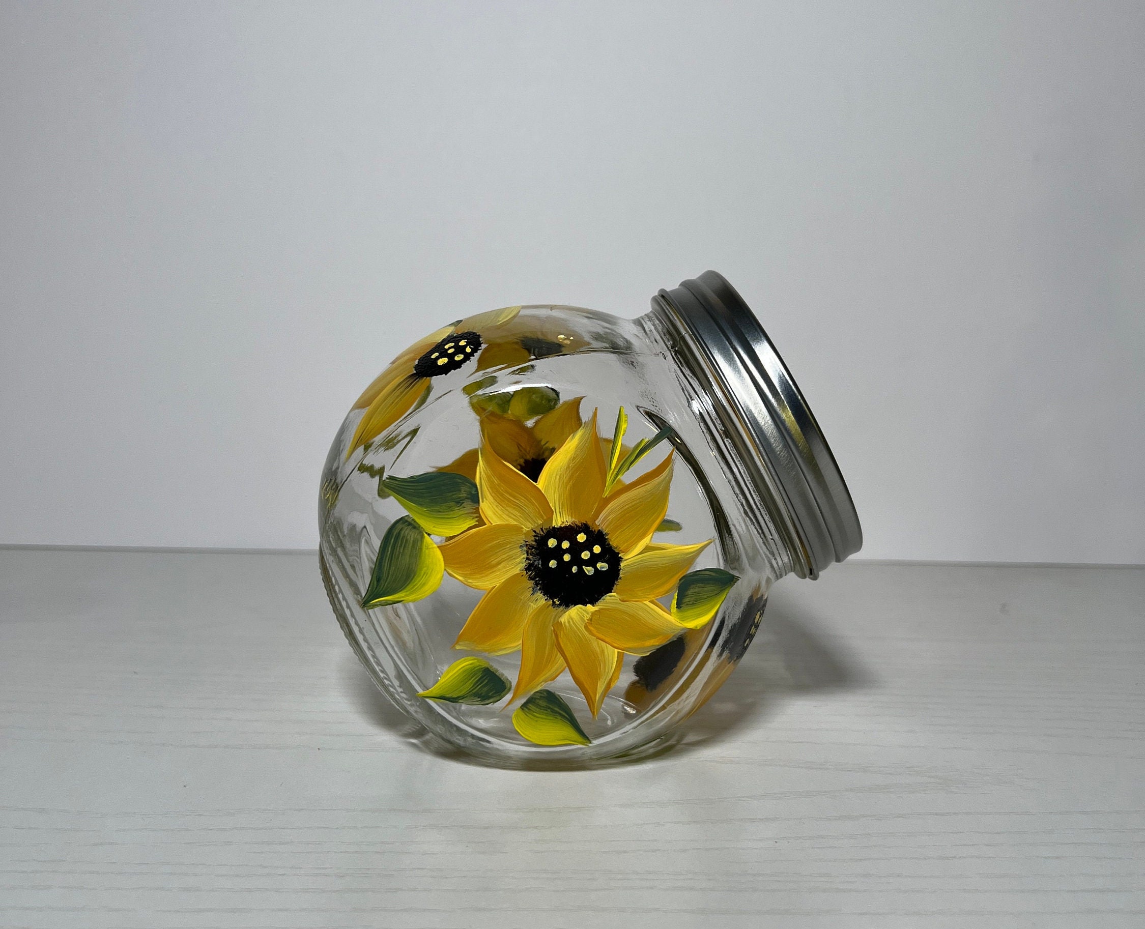 Small Painted Floral Multipurpose Jar With Lid for Candy - Etsy