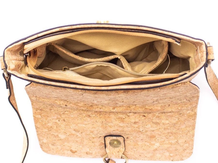 Stylish Natural Cork Leather Crossbody Bag for Eco-conscious ...