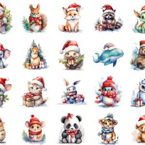 26 Christmas Animals Clipart Png, Christmas Gift Clipart Winter Clipart ...