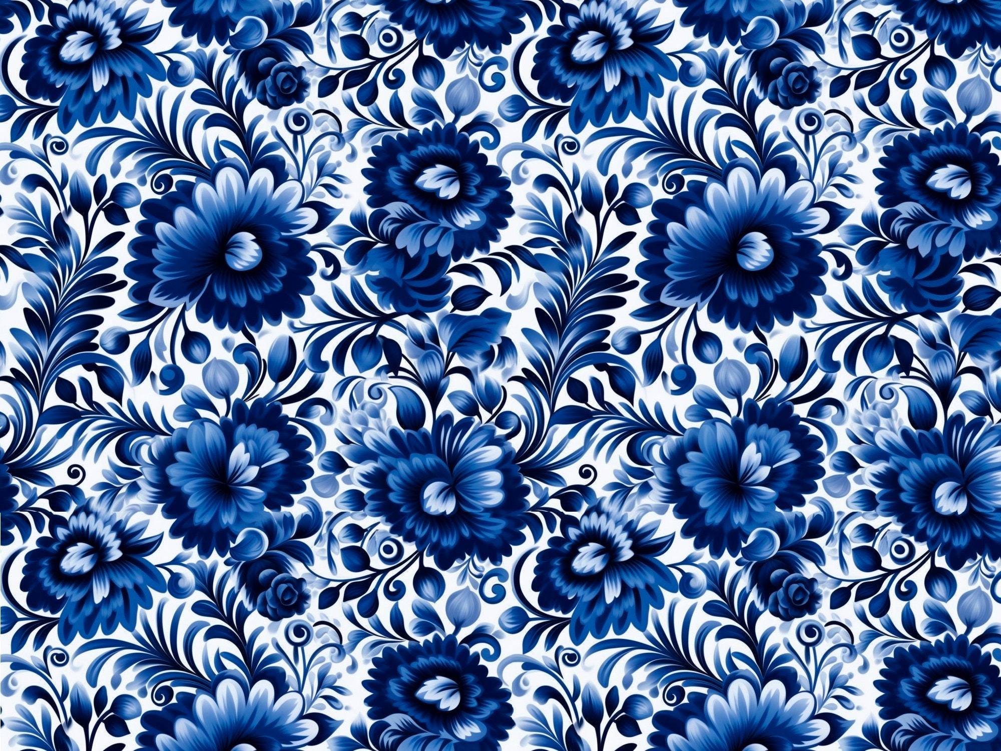 Seamless Patterns, Porcelain Blue Digital Papers Seamless Pattern ...