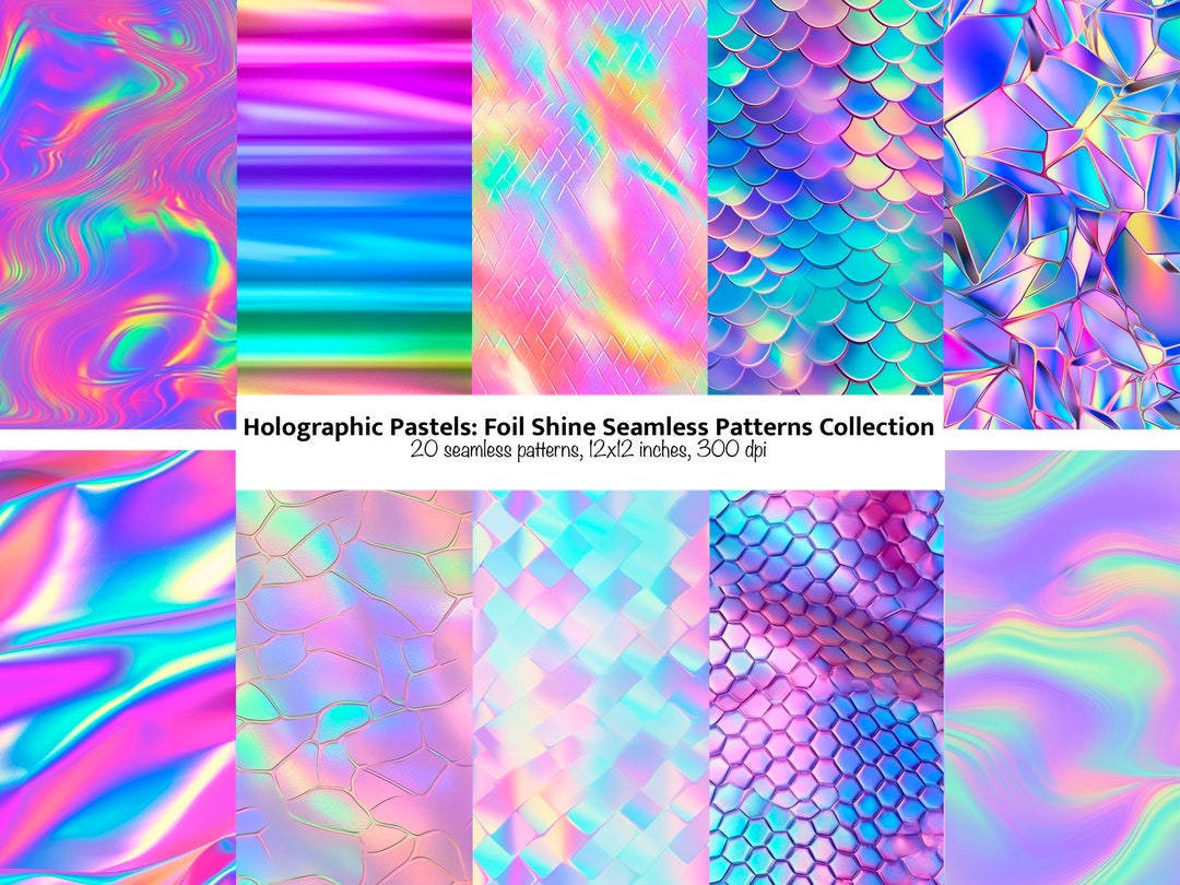 Holographic Textures, Digital Papers, Metallic Digital Papers ...