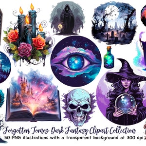 FANTASY Clipart, Magical Mythical Clipart Graphics PNG, Witch Wizard ...