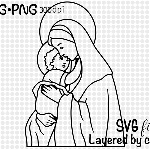 Virgin Mary SVG Layered SVG Cut File Files for Cricut Cricut - Etsy