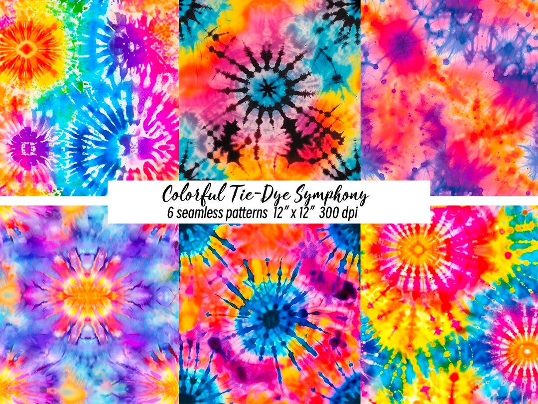 Neon Tie Dye Digital Papers, Tiedye Pattern, Tie and Dye Background ...