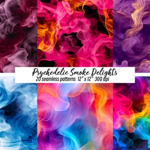Rainbow Smoke Digital Paper, Rainbow Smoke Wallpaper, Smoke Textures ...