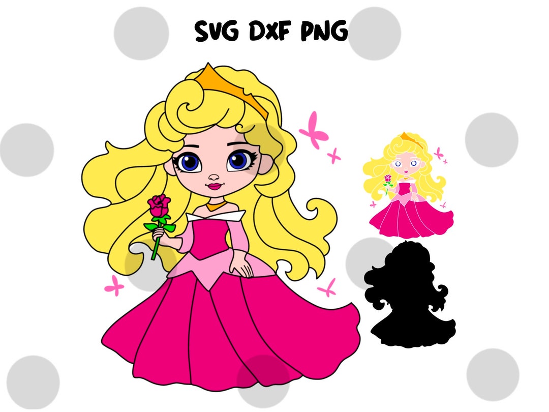 Chibi Enchanted Rose Princess SVG, DXF, PNG, Cut File, Baby Aurora Svg ...