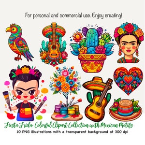 10 Cute Frida Kahlo Clipart, Strong Woman Clipart, Girls Power Clipart ...