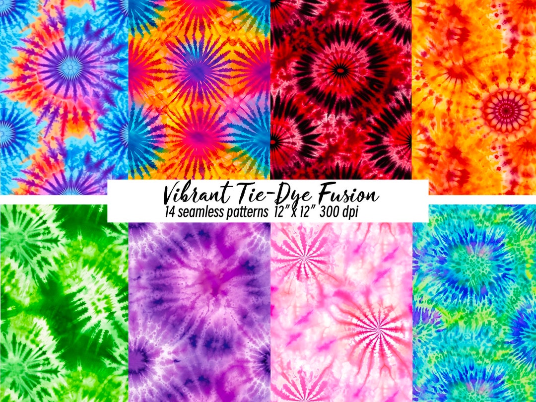 Neon Tie Dye Digital Papers, Tiedye Pattern, Tie and Dye Background ...