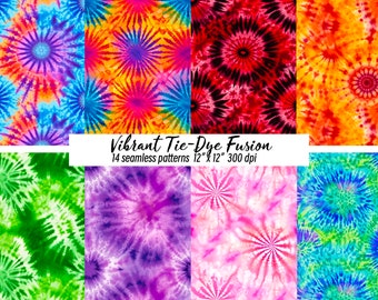 Neon Tie Dye Digital Papers, Tiedye Pattern, Tie and Dye Background ...