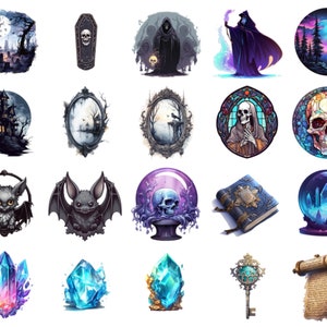 FANTASY Clipart, Magical Mythical Clipart Graphics PNG, Witch Wizard ...