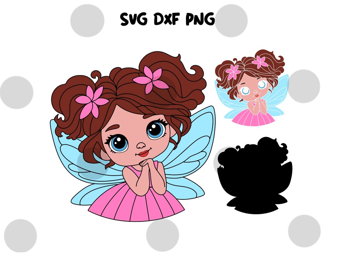 Chibi Praying Fairy SVG, DXF, PNG, Cut File Little Fairy Kawaii - Etsy