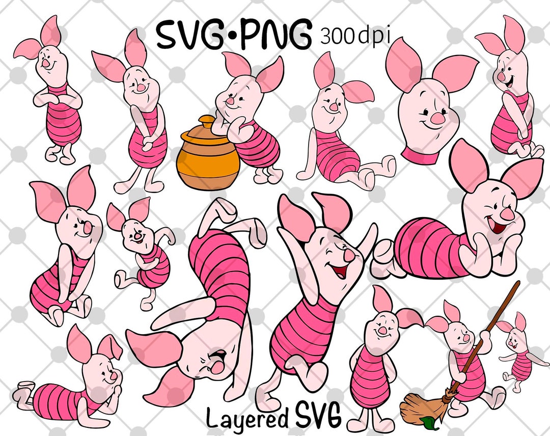 Layered SVG Cut Files Bundle, Piglet Svg, Png, 15 Pcs - Etsy