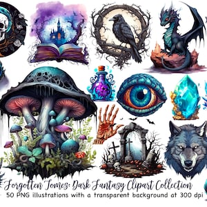 FANTASY Clipart, Magical Mythical Clipart Graphics PNG, Witch Wizard ...
