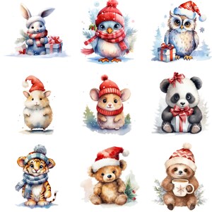 26 Christmas Animals Clipart Png, Christmas Gift Clipart Winter Clipart ...