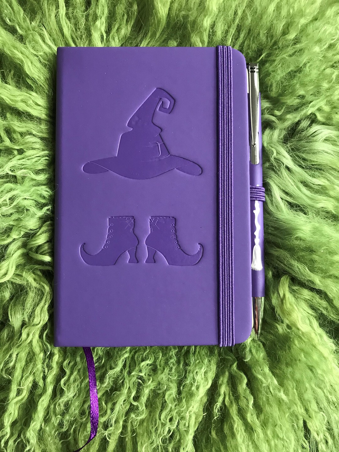 Witch Notebook A6 Purple Journal and Pen Set Witch Hat and Shoes ...