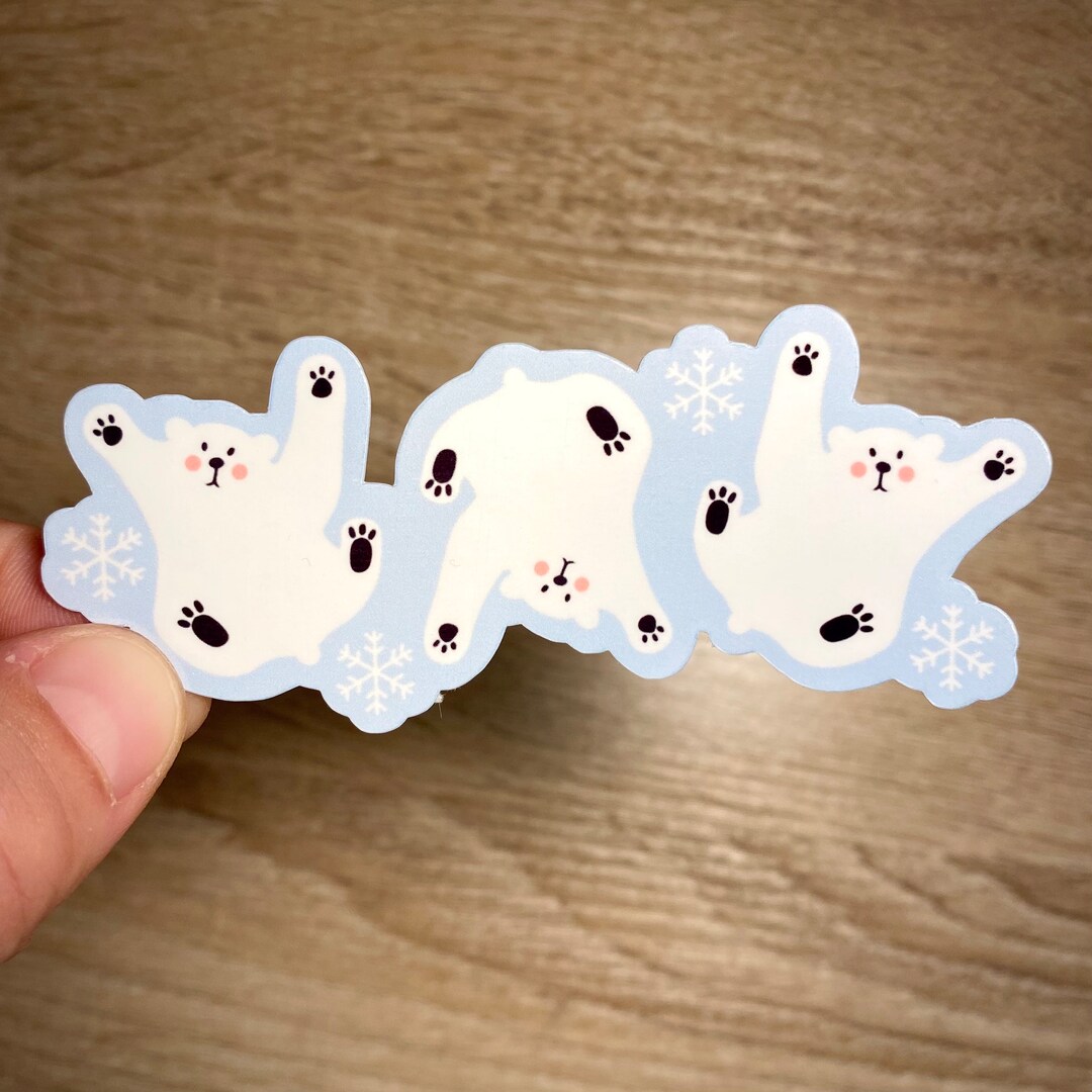 Polar Bear Vinyl Sticker: Winter Arctic Animal (3.5x1.5 Inches) - Etsy