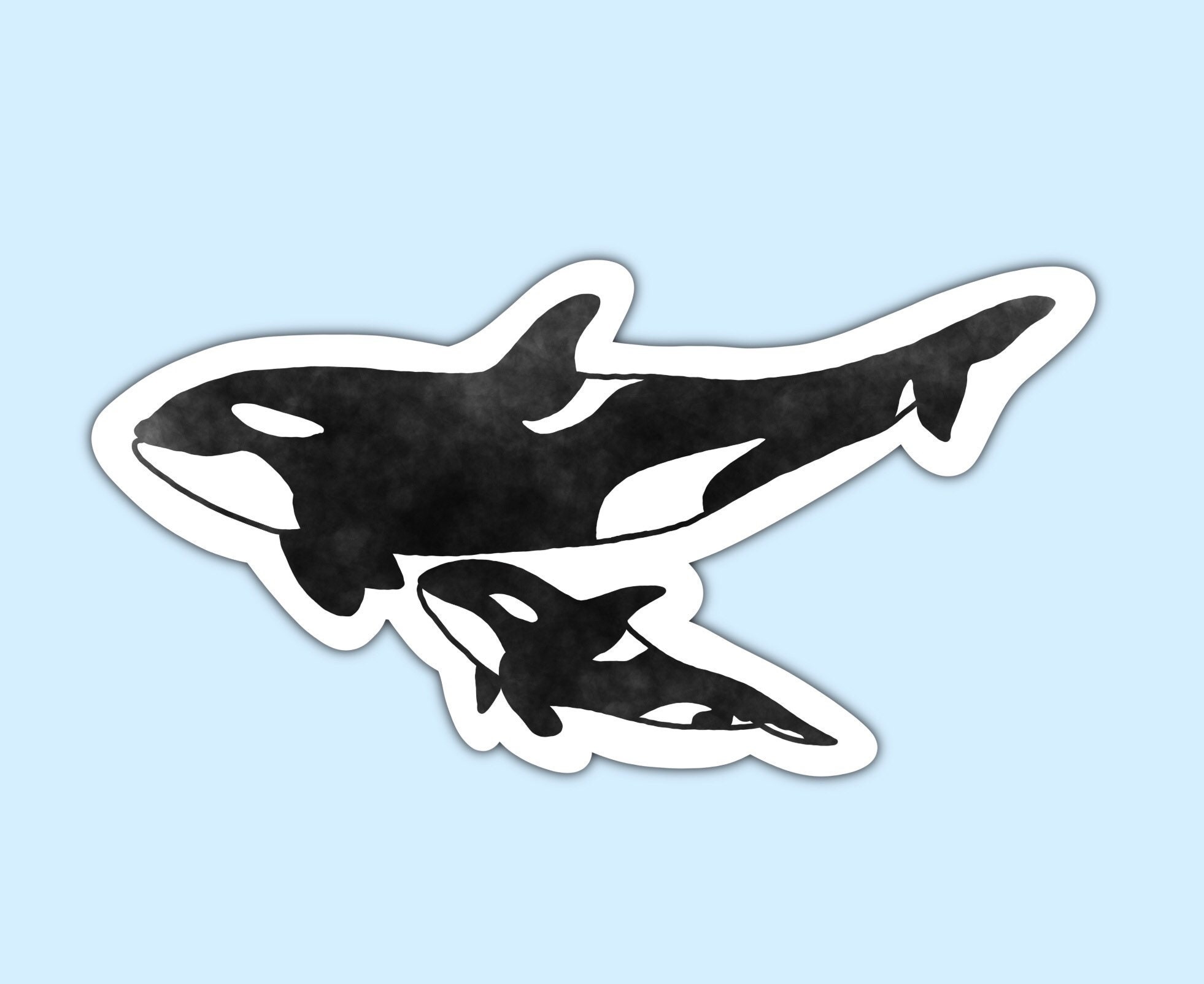 Orca Whales Sticker Killer Whales Sticker Baby Orca Whale - Etsy