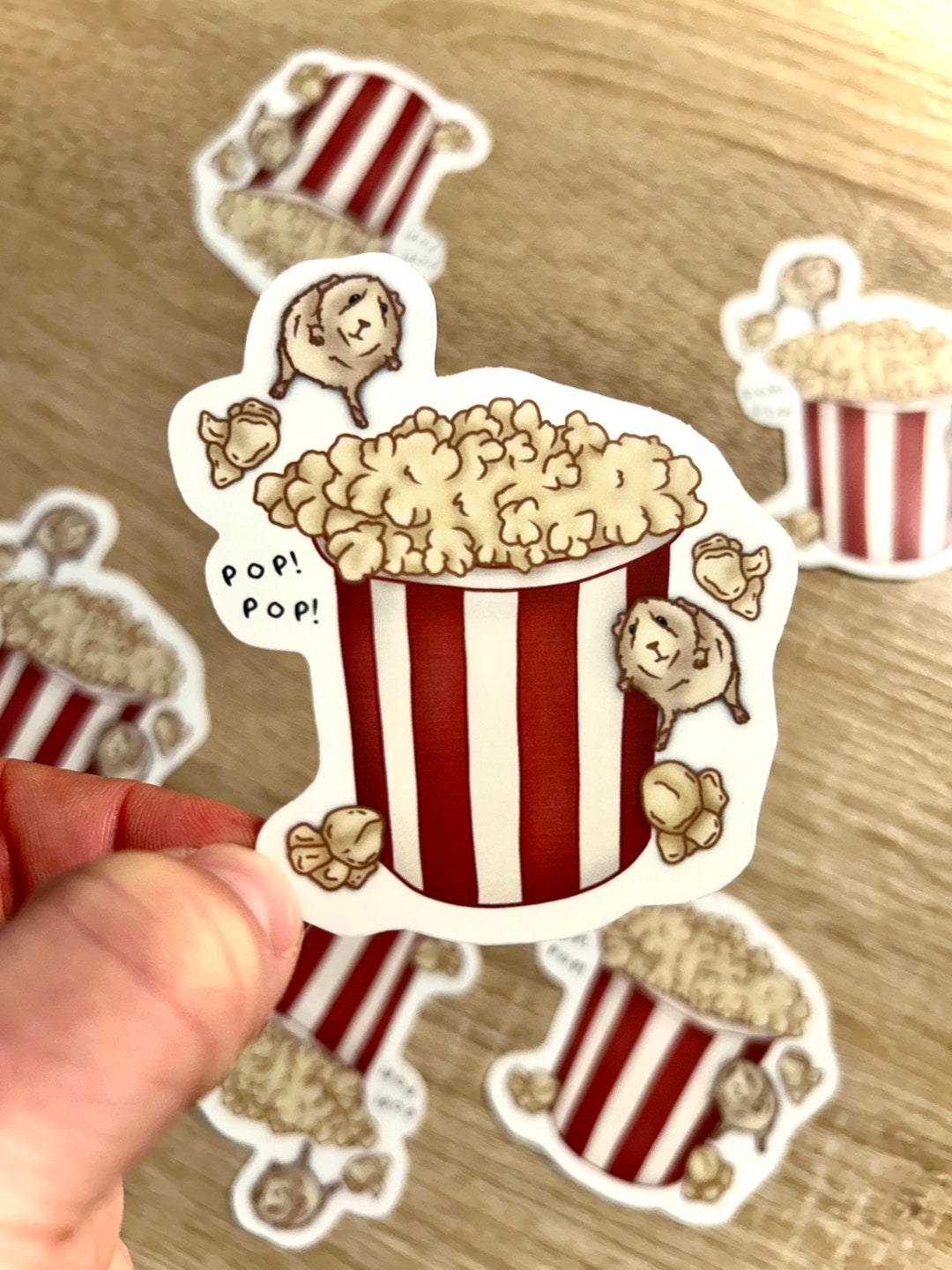 Popcorn Guinea Pig Sticker, Popcorning Guinea Pig, Happy Guinea Pig ...