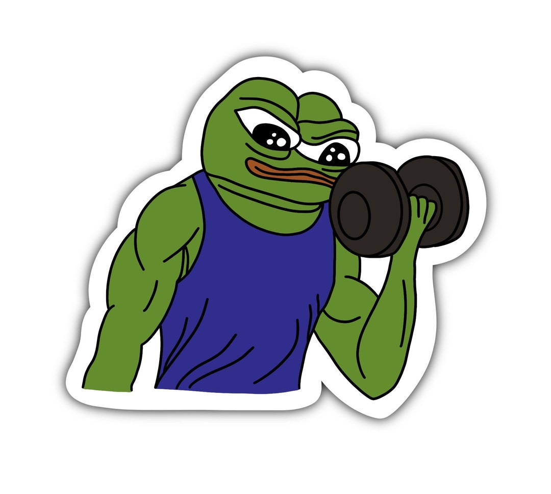 Strong Pepe Sticker, Pepe Frog, Twitch Emote, Meme Stickers, Pepe the ...