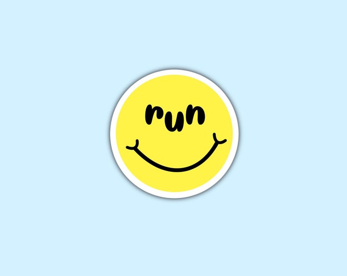 Running Stickers, Runners Sticker, Smiley Face, Runner Gifts, Run ...