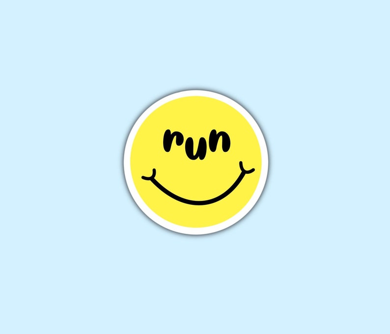Running Stickers Runners Sticker Smiley Face Runner Gifts - Etsy