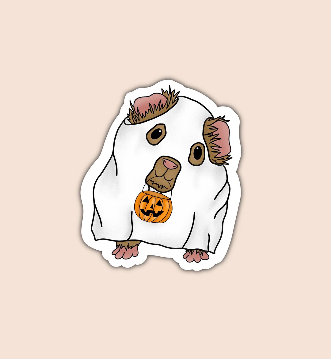 Spooky Ghost Guinea Pig Sticker, Ghost Guinea Pig, Halloween Guinea Pig ...