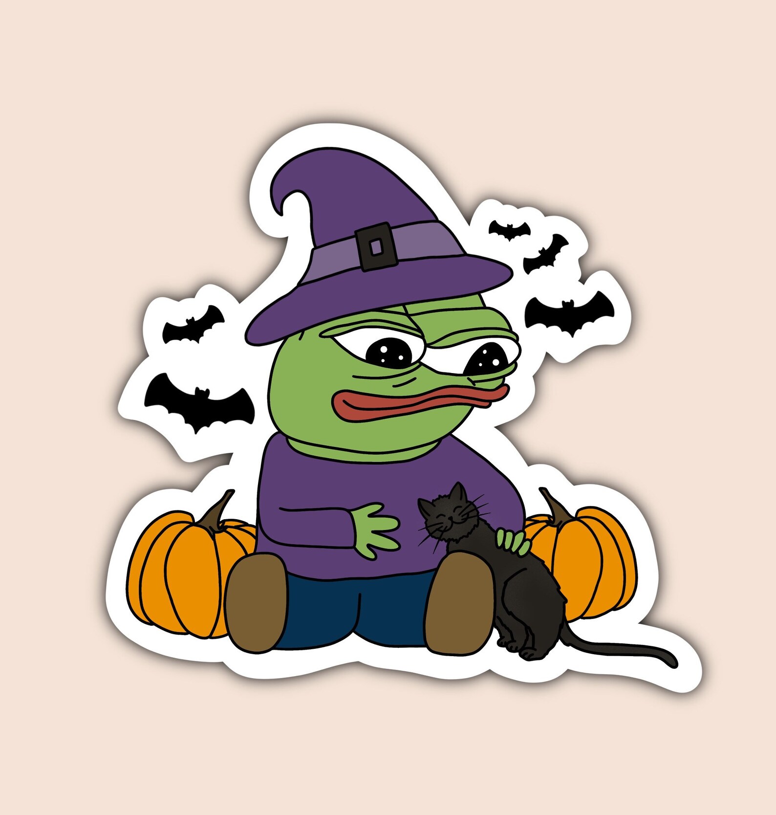 Spooky Pepe Frog Halloween Pepe Frog Sticker Pepe Frog - Etsy Finland