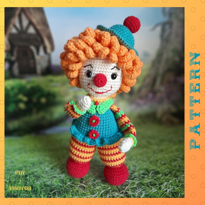 Clown Crochet Doll Pattern Amigurumi Clown Pattern PDF English Tutorial ...